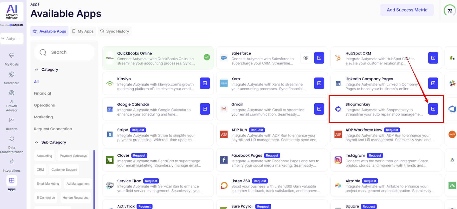 Connecting Shopmonkey to AI Growth Advisor – Auty